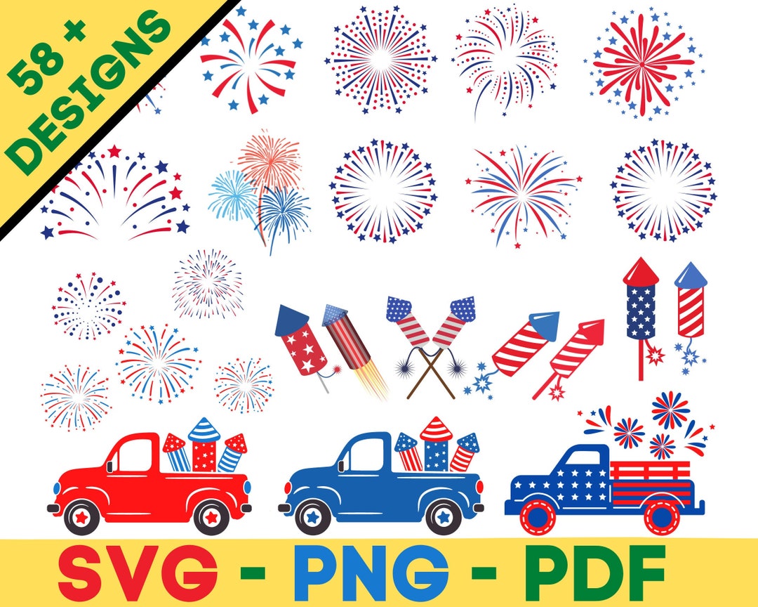 Fireworks Svg, Fireworks Svg Bundle, 4th of July Fireworks, Fireworks ...
