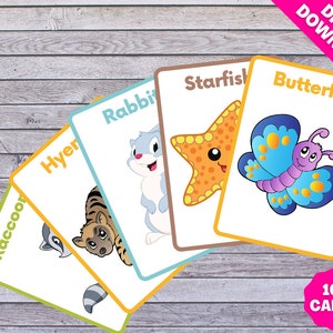 Animal Flashcards, 104 Flash Cards, Homeschooling, Educational ...