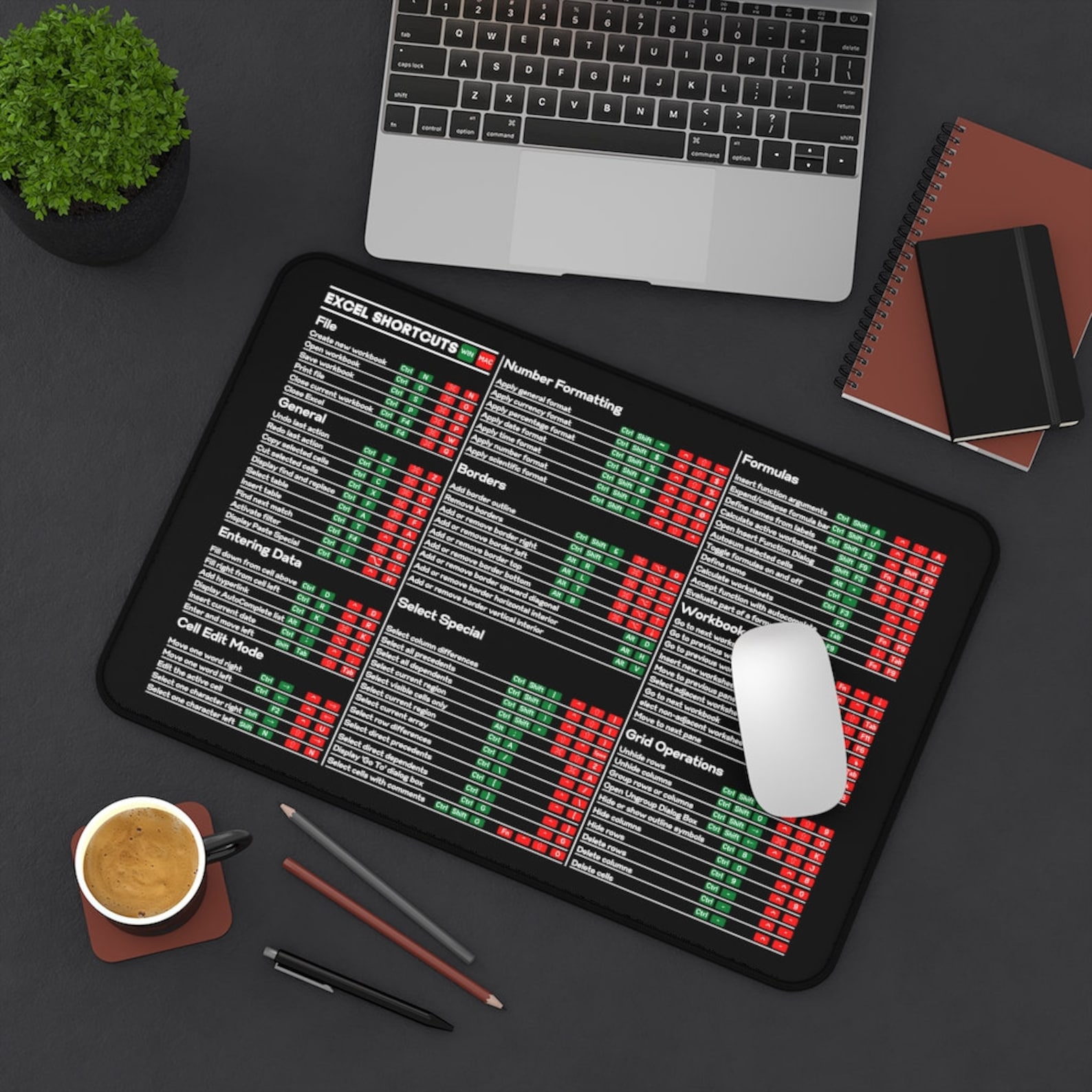 Excel Shortcuts Desk Mat Excel Super Shortcuts Mouse Pad - Etsy