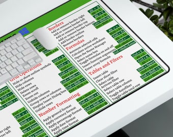 Excel Shortcuts Mouse Pad Excel Shortcuts Gift for - Etsy