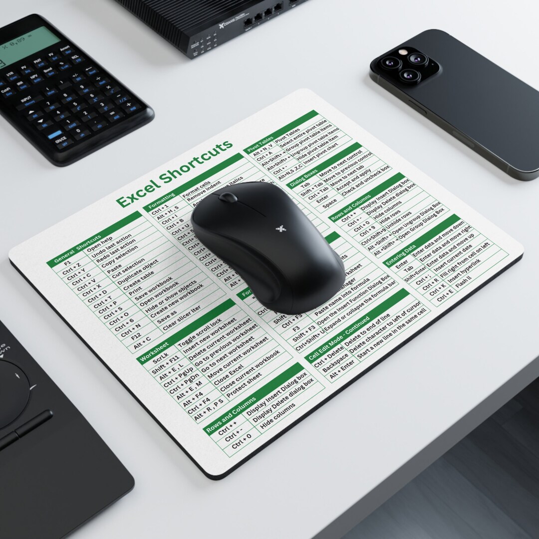 Excel Shortcuts Mouse Pad, Coworker Gift, Nerd Gift, Tax Gift Mouse Pad ...