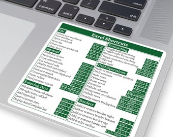 Excel Shortcuts Sticker PC - Etsy