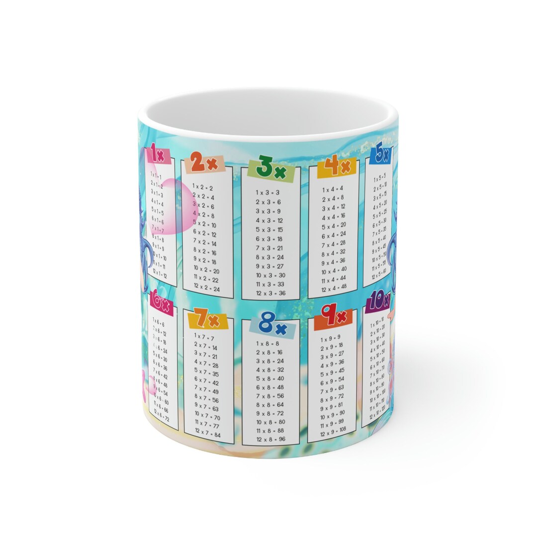 Kids Mug Multiplication Table Chart Mug Multiplication - Etsy