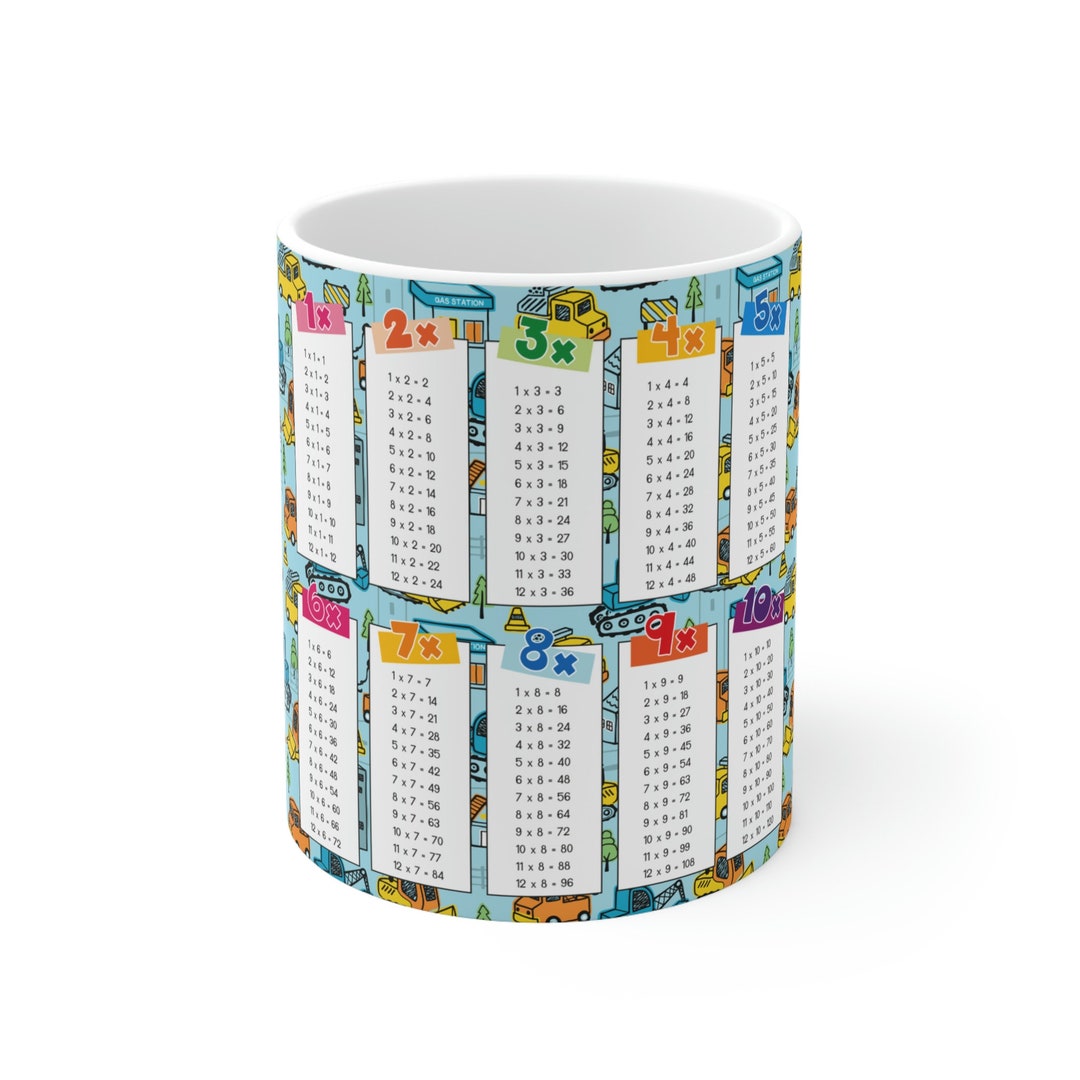 Kids Mug Multiplication Table Chart Mug Multiplication Square Math ...