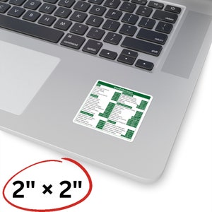 Excel Shortcuts Sticker PC Excel Shortcuts Excel Shortcuts Laptop ...