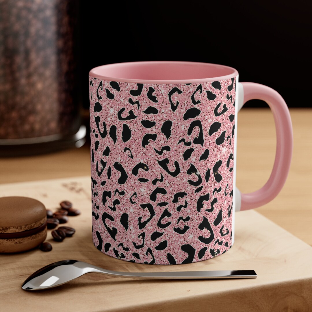 Leopard Print Mug 11oz, Pink Leopard Mug, Pink Leopard Coffee Mug ...
