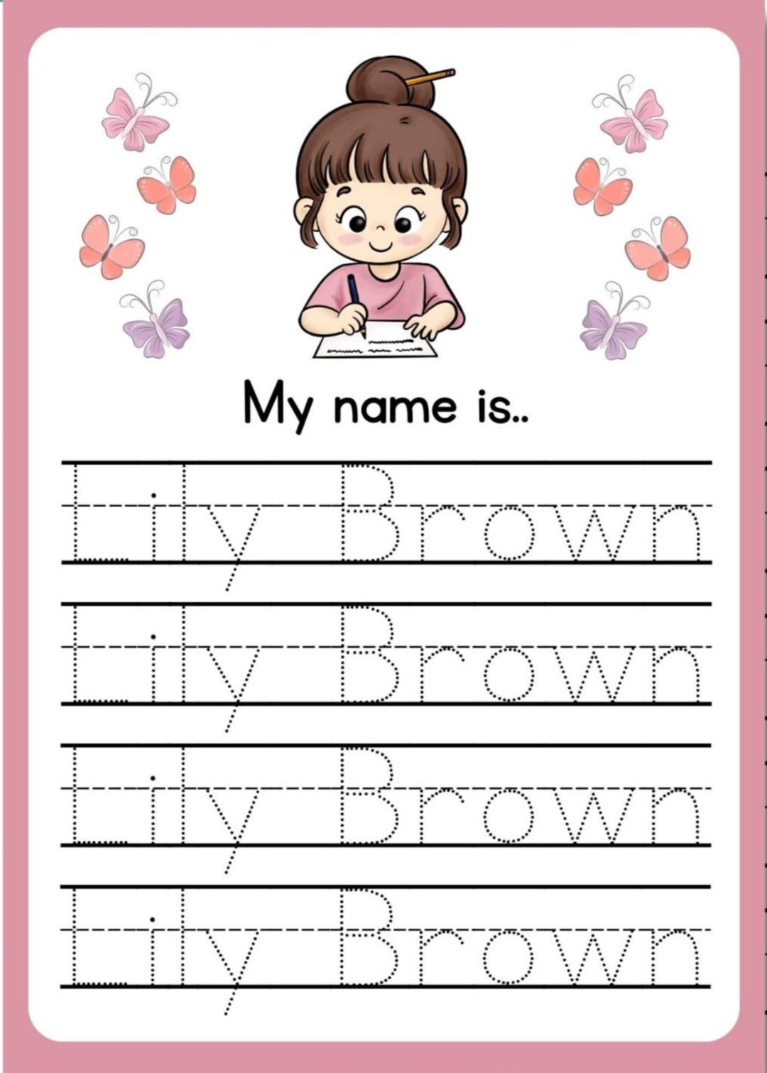 Custom Name Tracing Sheet • Personalized Name Practice Page for Kids ...