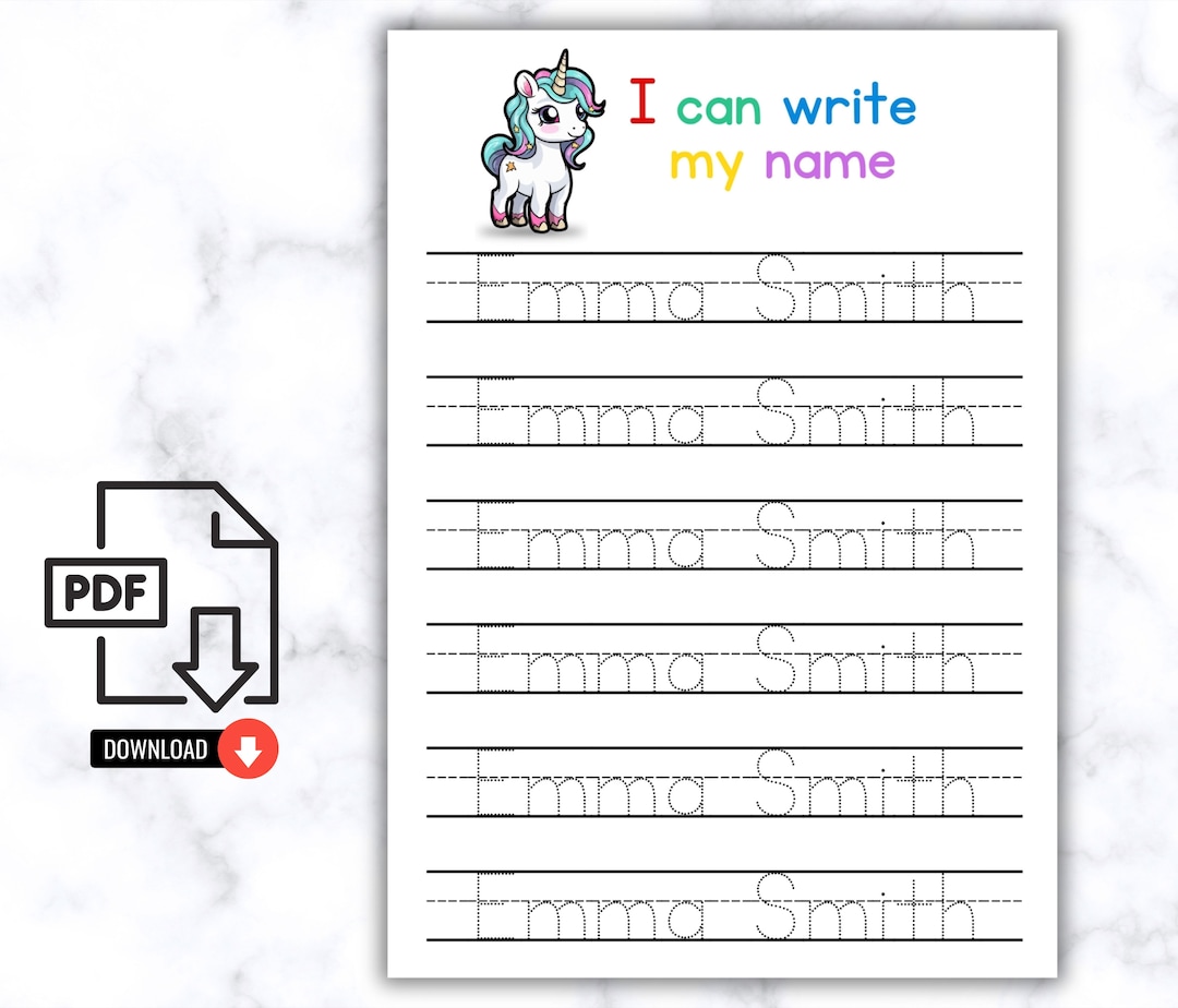Custom Name Tracing Page, Custom Name Tracing Sheet Handwriting ...
