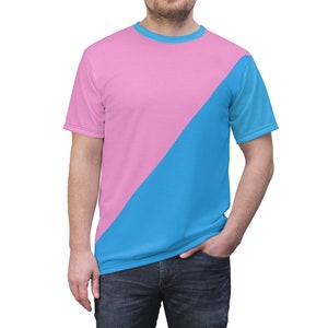 Pink and Blue Half and Half Tee Shirt - Two-toned Shirt - Gender Reveal ...