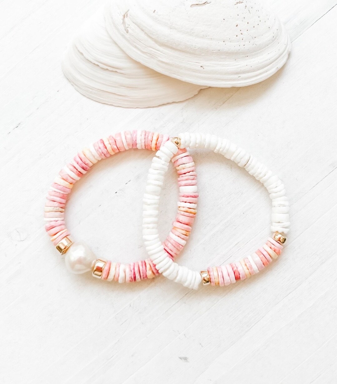 Beachy Shell Bracelet/beach Glam/beach Chic/summer - Etsy