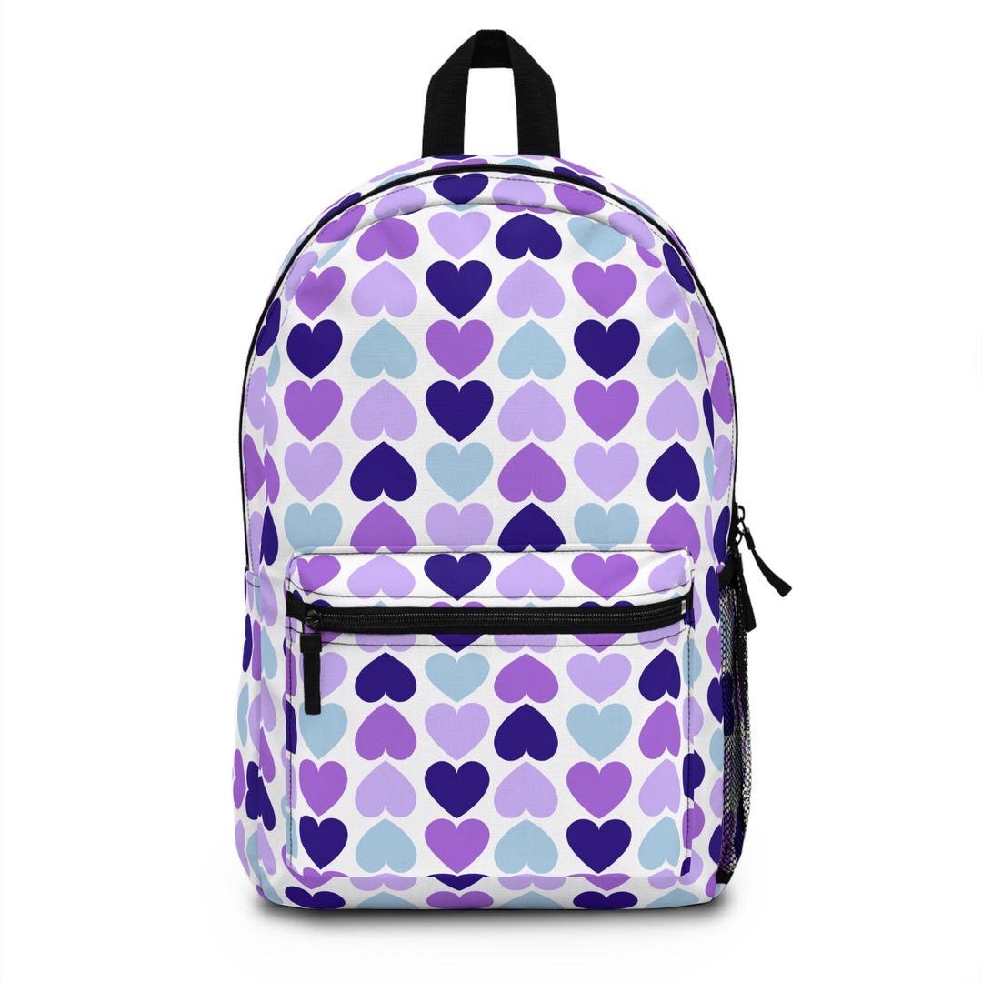 Lavender Hearts Backpack Backpack Back to School Hearts Design Backpack ...