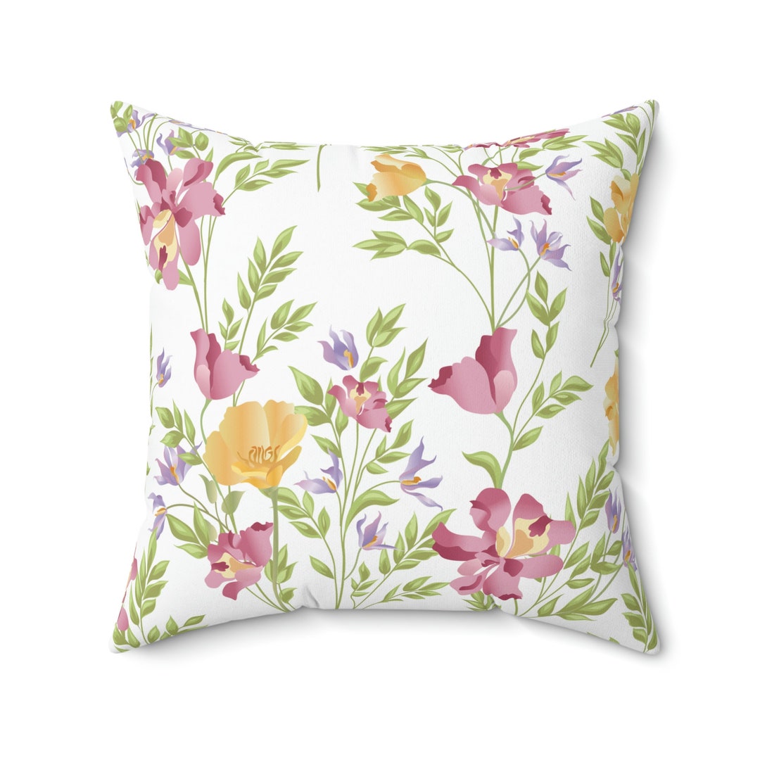 Flower Bouquet Floral Design Spun Polyester Square Pillow - Etsy