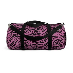 Tiger Print Duffel Bag Pink and Black Stripes - Etsy