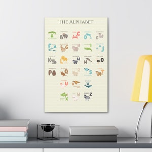 Cute Animal Alphabet ABC on Canvas - Etsy