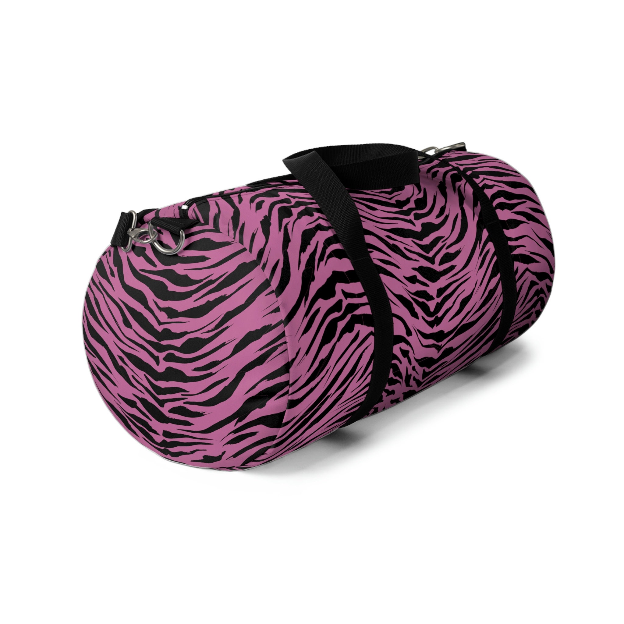 Tiger Print Duffel Bag Pink and Black Stripes - Etsy