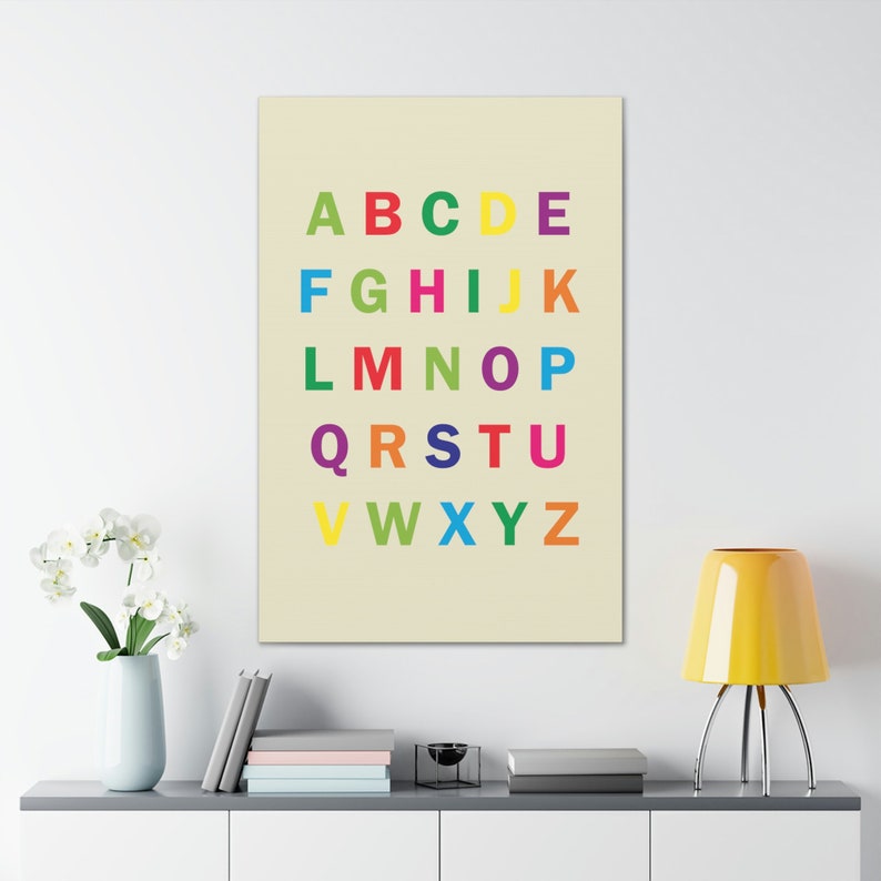 ABC Alphabet Sign on Canvas - Etsy