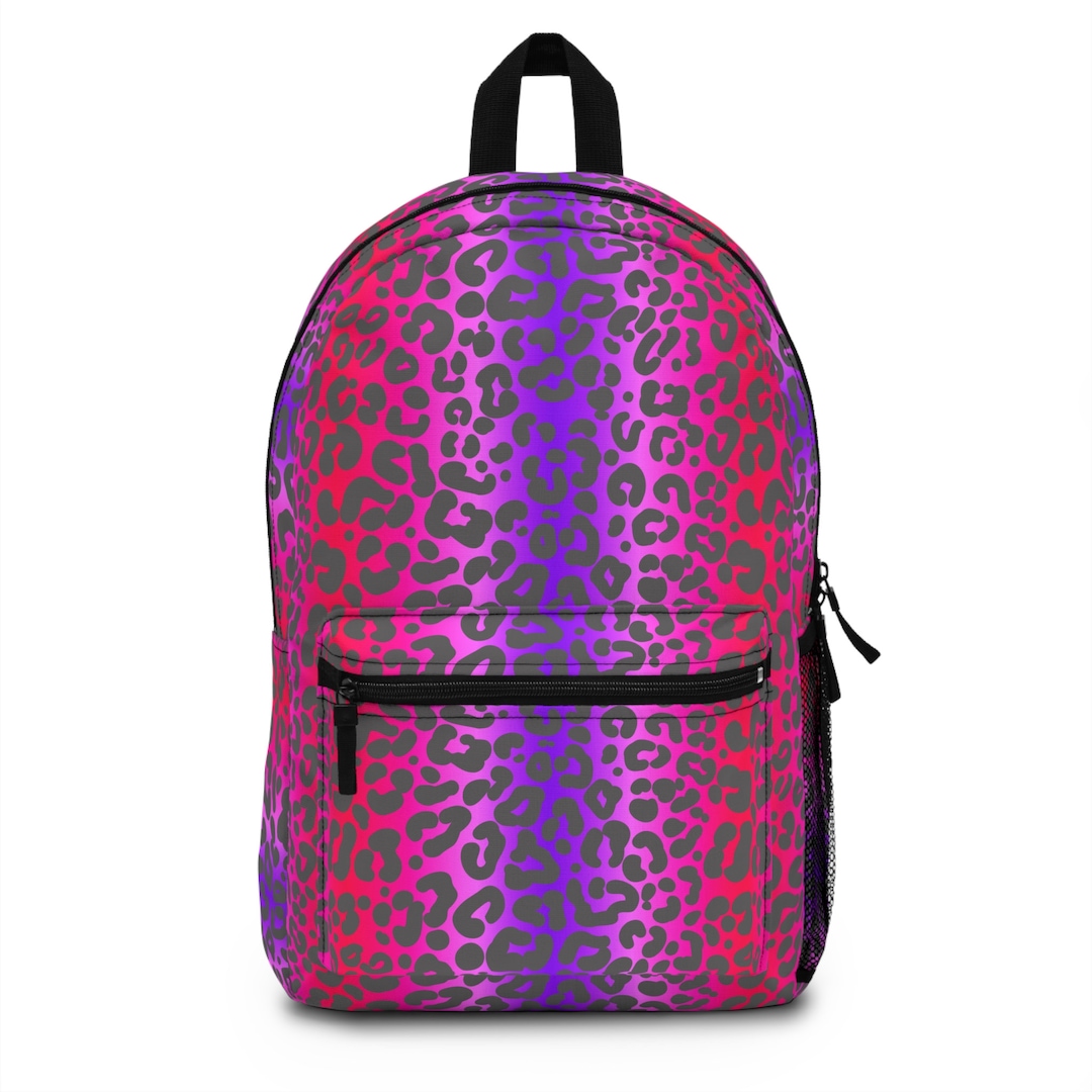 Neon Leopard Print Backpack | Backpack Back to School | Leopard Print ...