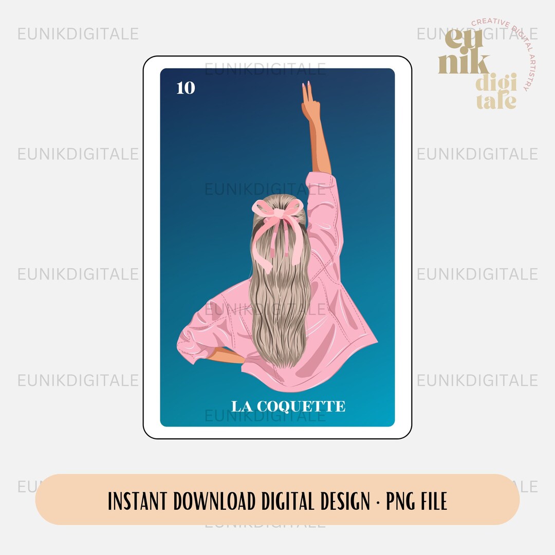 La Coquette Loteria Card, Coquette PNG File, Coquette Sublimation ...