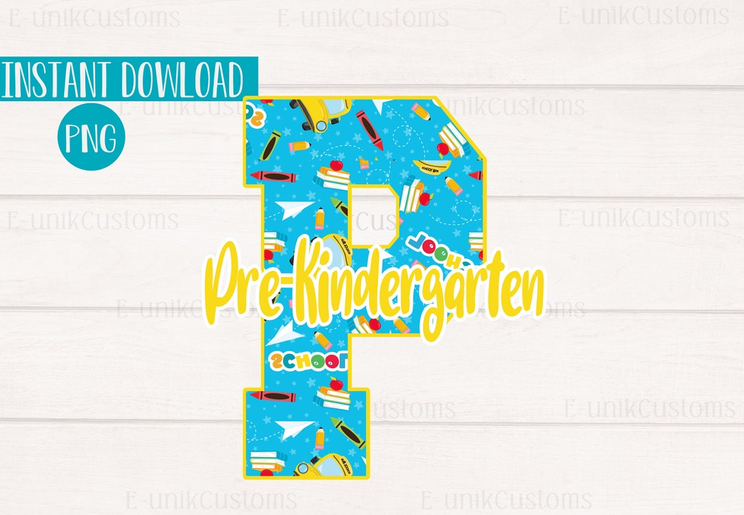 Pre-k PNG File, Pre-kindergarten Instant Download, Prek Sublimation ...