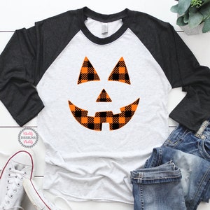 Halloween Shirts Pumpkin Face Shirt Jack O' Lantern | Etsy