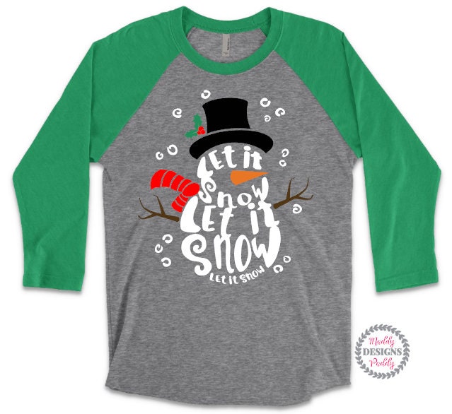 Christmas Shirt, Let It Snow Shirt, Snowman Shirt, Long Sleeve Tee ...