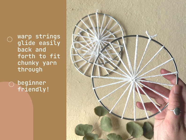 Set of 3: Warped 5" Metal Hoops for Weaving | Weaving Kit | Round ...