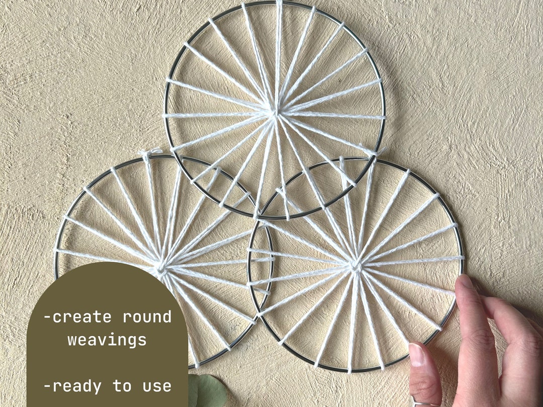 Set of 3: Warped 5" Metal Hoops for Weaving | Weaving Kit | Round ...