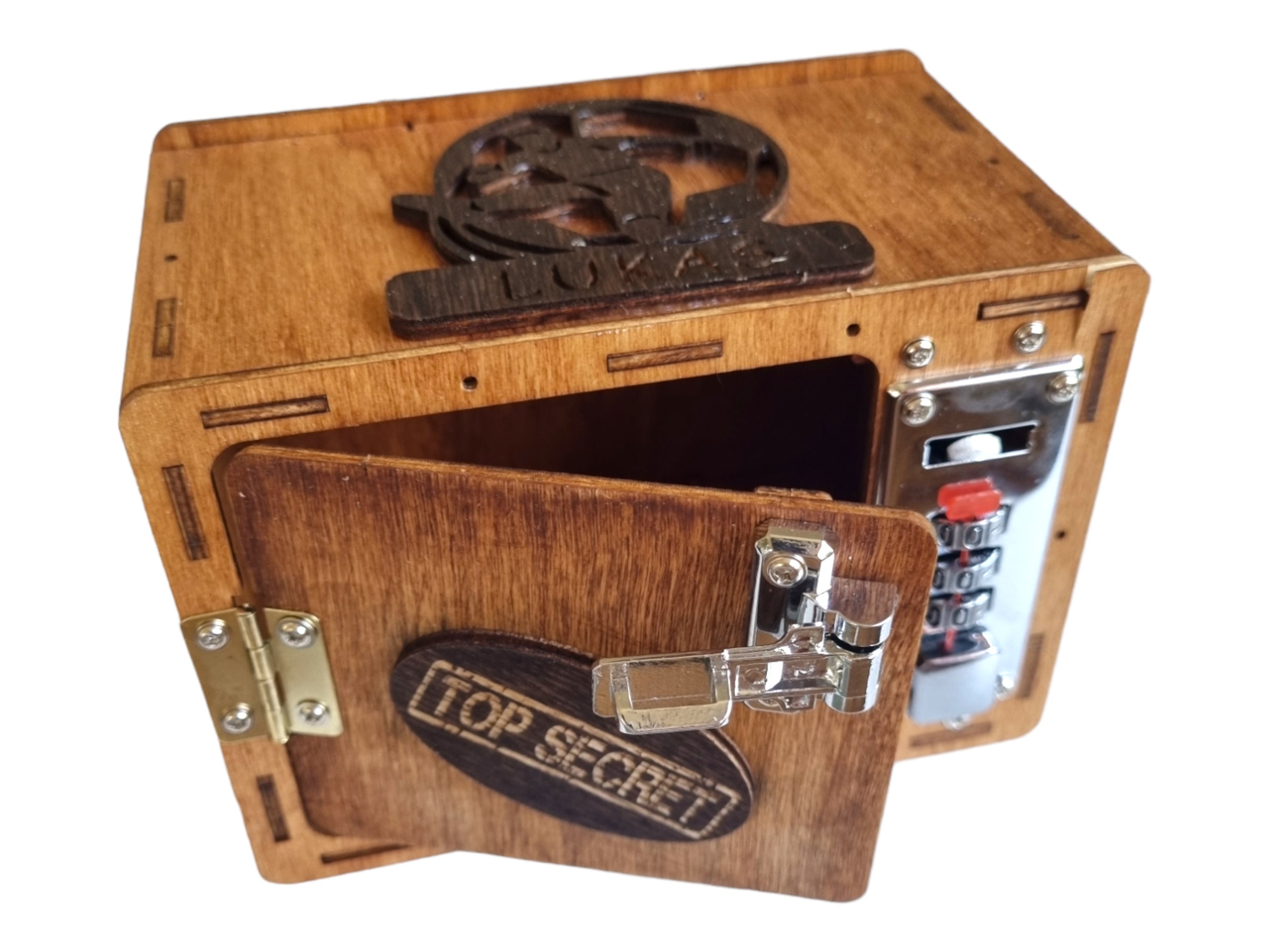 Personalized Wooden Password Box, With Engraved Sport Monogram. Custom ...