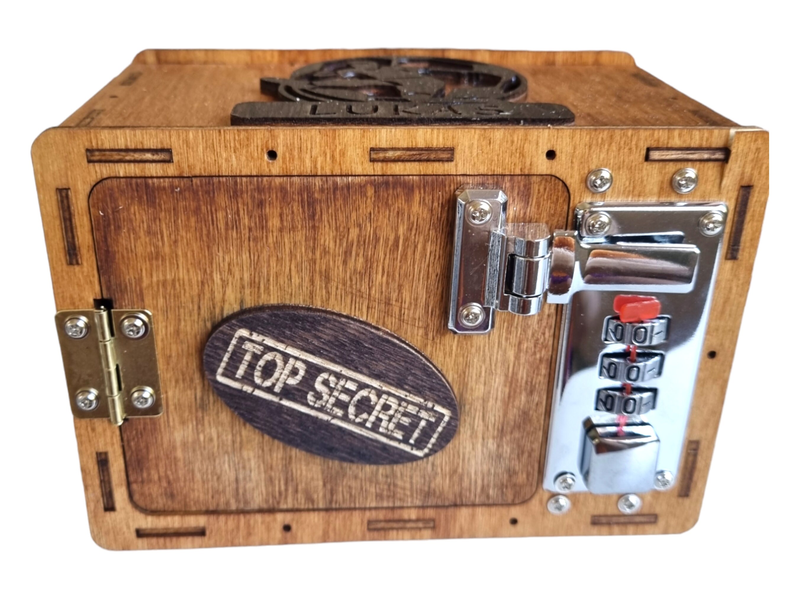 Personalized Wooden Password Box, With Engraved Sport Monogram. Custom ...