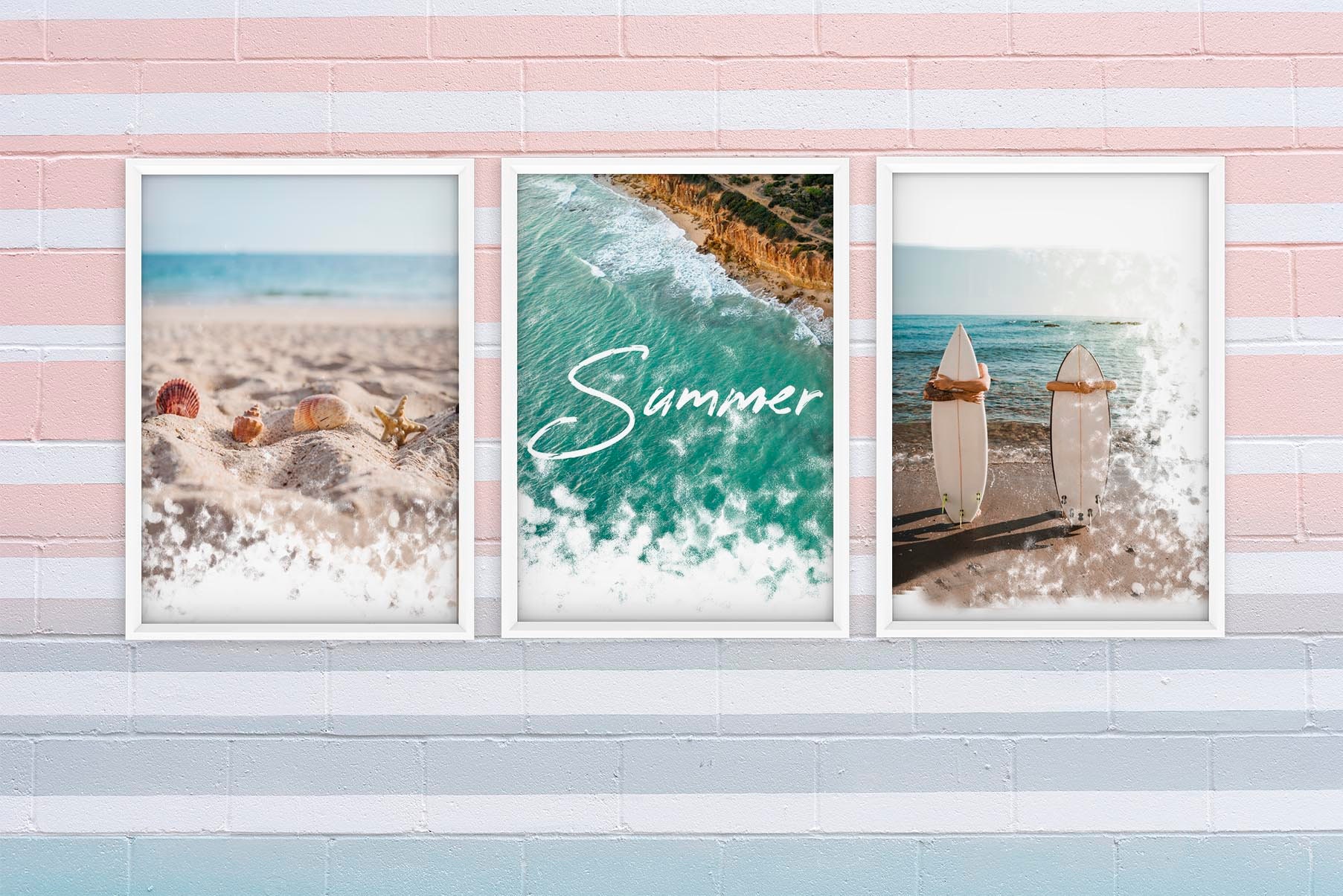 Summer Aesthetic Poster Set Beach Seashells Beach House Wall | Etsy