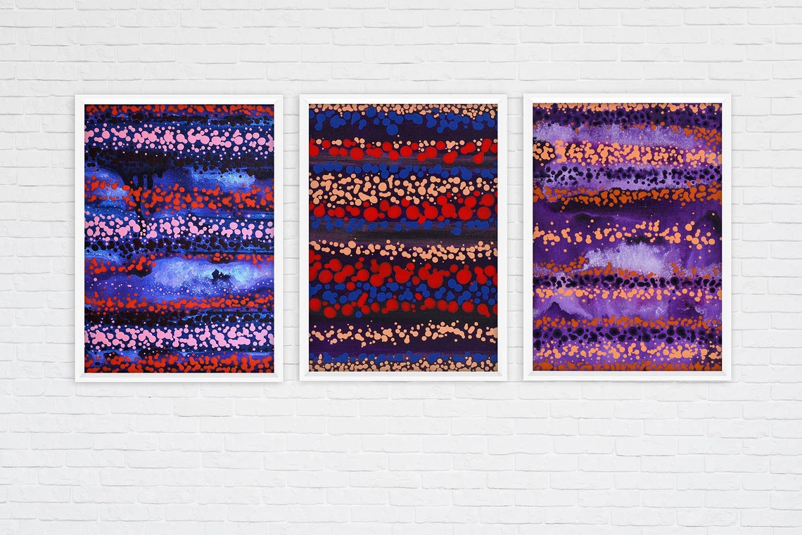 Abstract Spray Paint Prints Poster Set Modern Wall Art Lines | Etsy