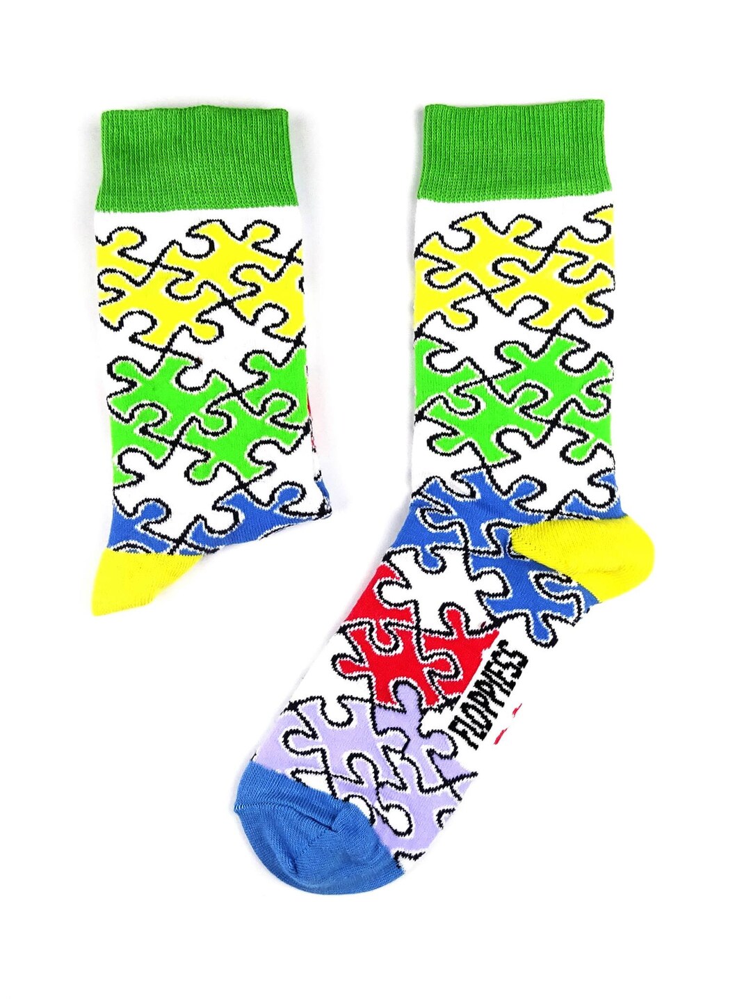 Premium Puzzles Socken, Unisex With Multi-colored Striped, Modern ...