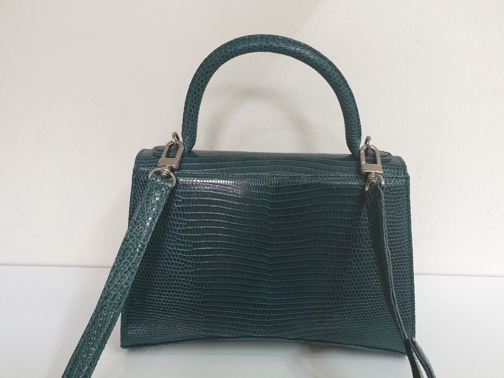 Iklim Handmade Real Lizard Skin Leather Hourglass Style Tote - Etsy