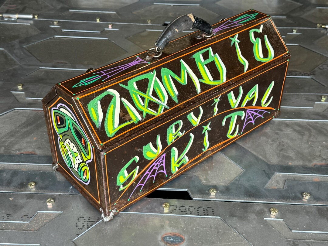 Hand Painted Zombie Survival Kit Toolbox - Etsy
