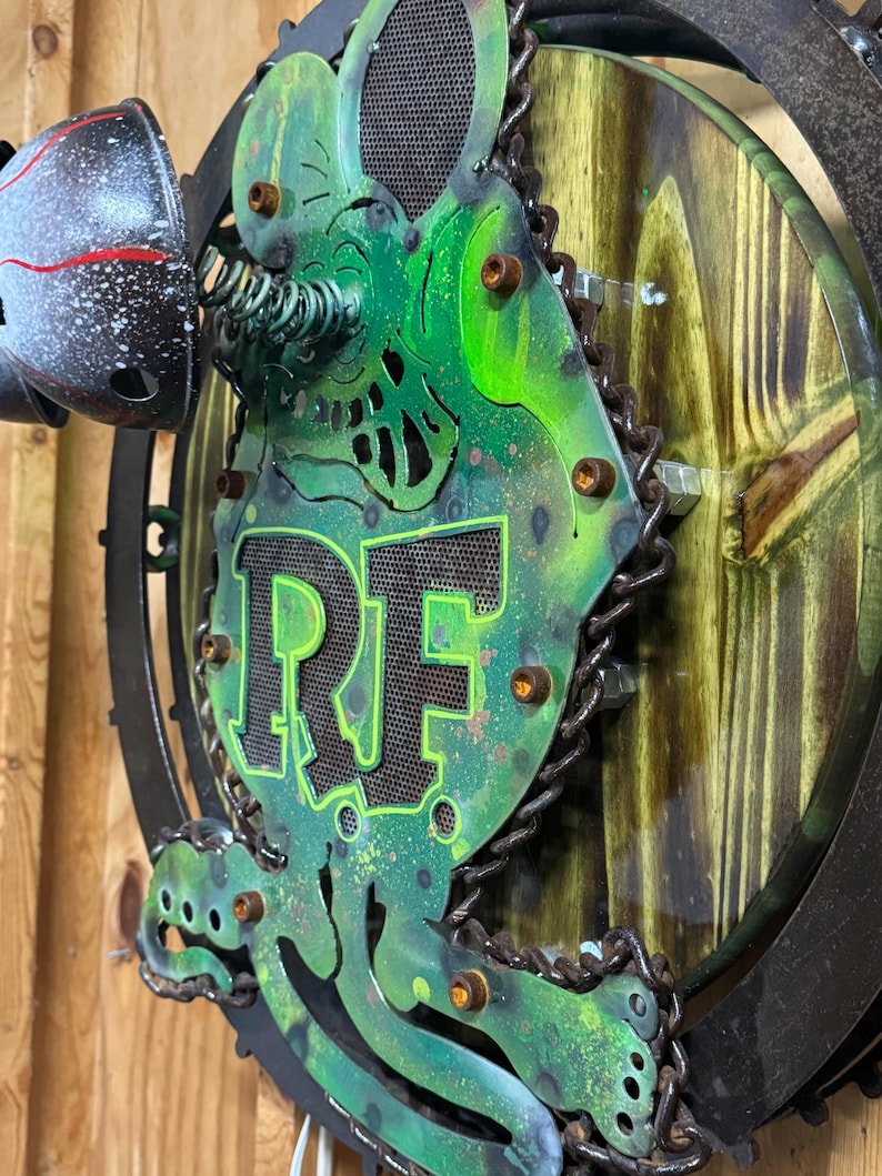Rat Fink Custom Fabricated Metal, Wood & Neon Sign - Etsy