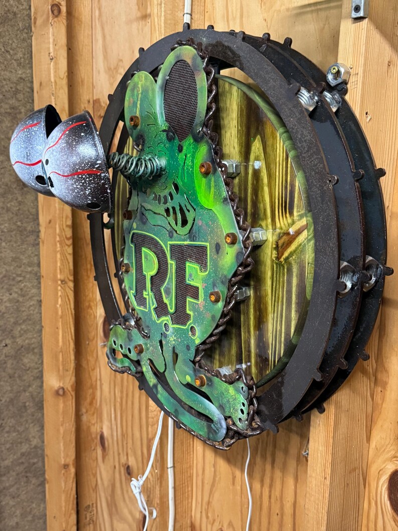 Rat Fink Custom Fabricated Metal, Wood & Neon Sign - Etsy