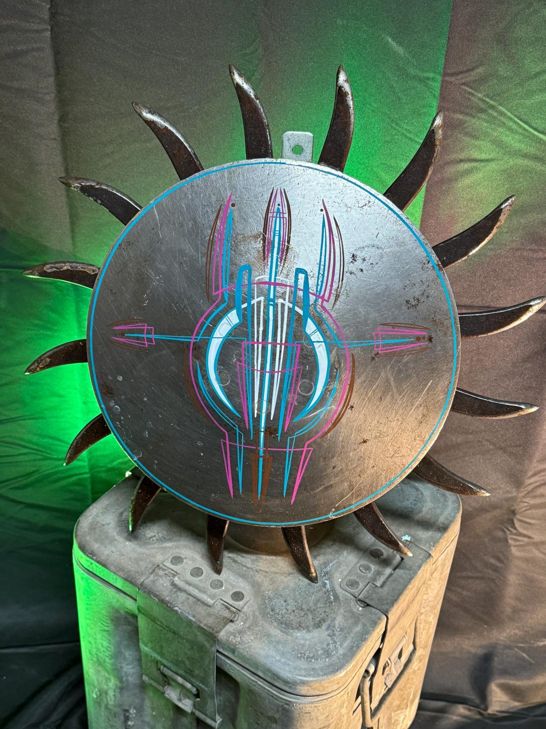 Blue & Magenta Pinstriped Rotary Hoe Cultivator Disc Wall Art - Etsy