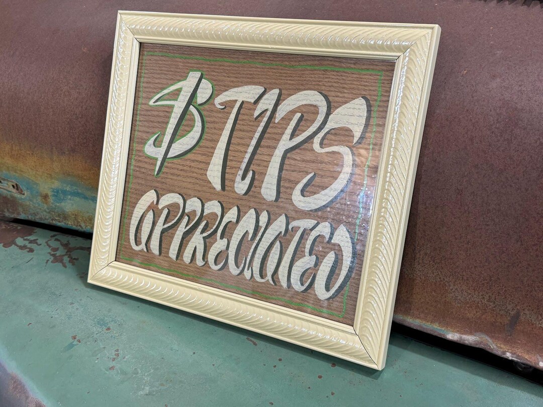 Tips Appreciated Hand Painted Framed Sign - Etsy