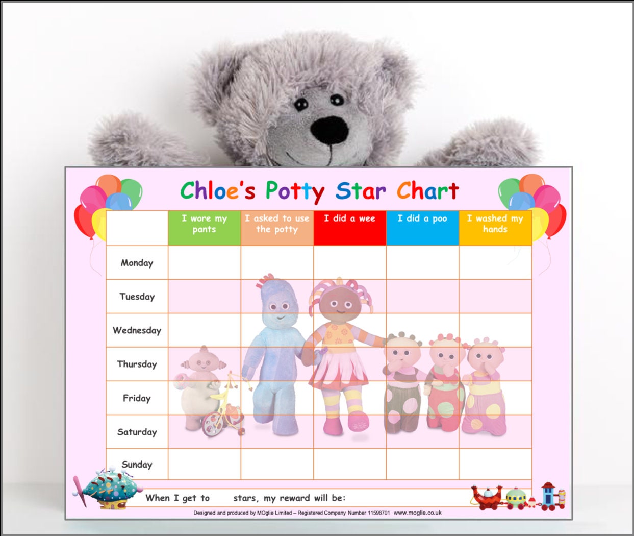 POTTY TOILET TRAINING Reward Star Chart Personalised Girls - Etsy