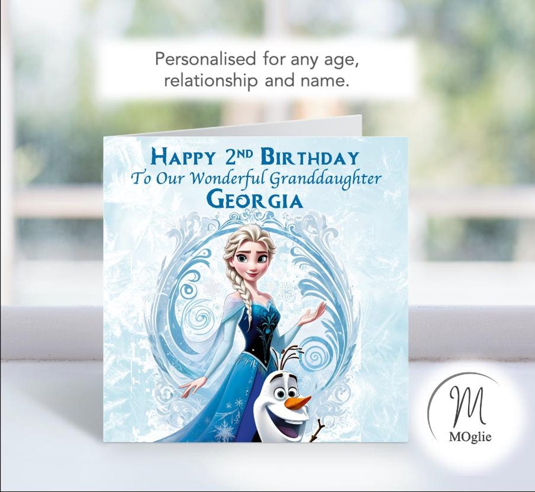 Personalised Frozen Elsa Birthday Card Any Age Name Daughter ...