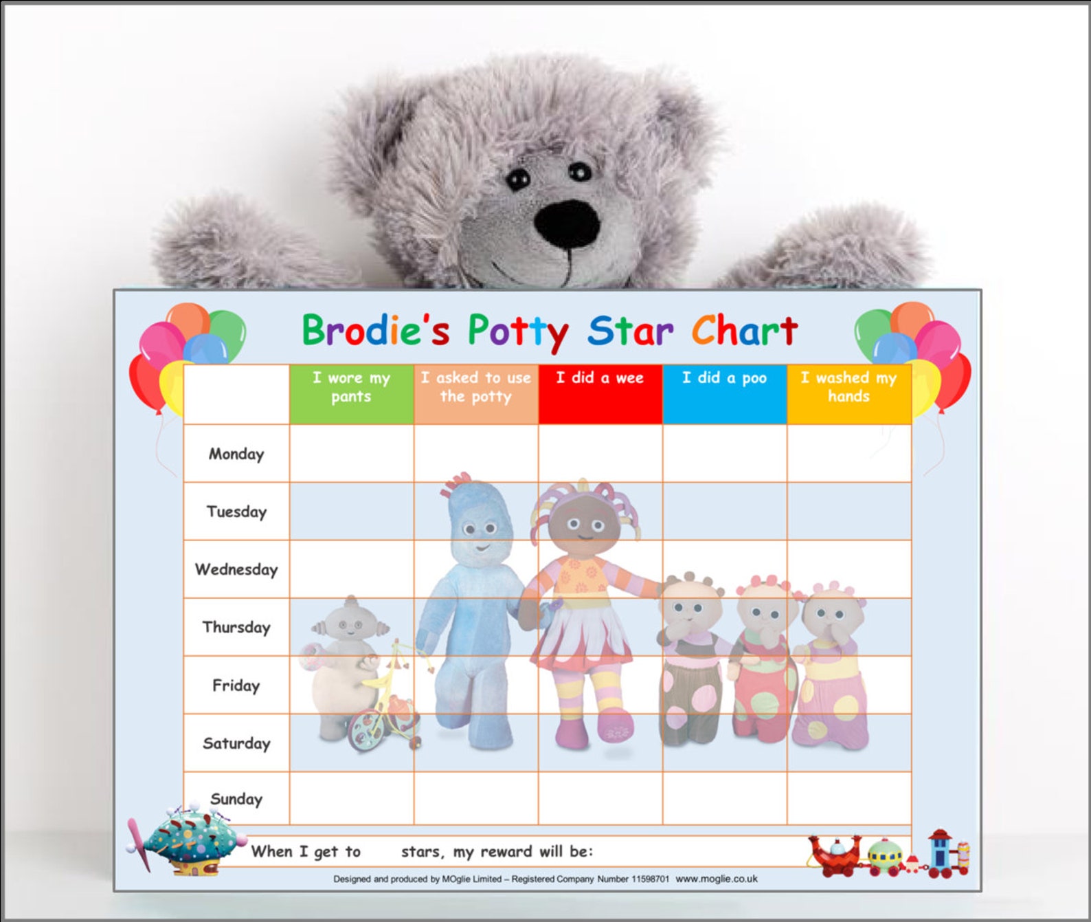 POTTY TOILET TRAINING Reward Star Chart Personalised Girls - Etsy