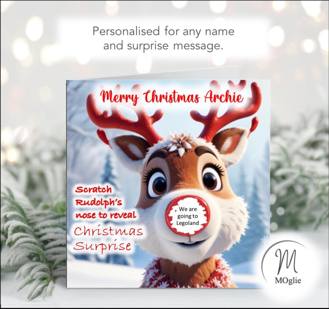 Personalized Rudolph Scratch Card: Christmas Secret Surprise - Etsy