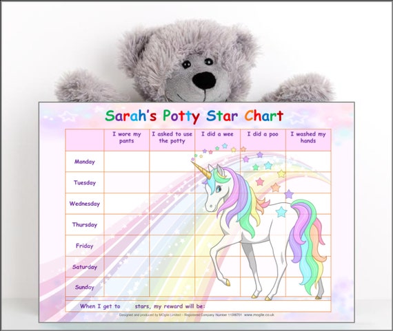 POTTY TOILET TRAINING Reward Star Chart Personalised Girls - Etsy UK