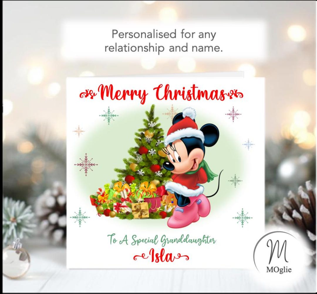 Personalised Minnie Mouse Christmas Card for Daughter Granddaughter ...