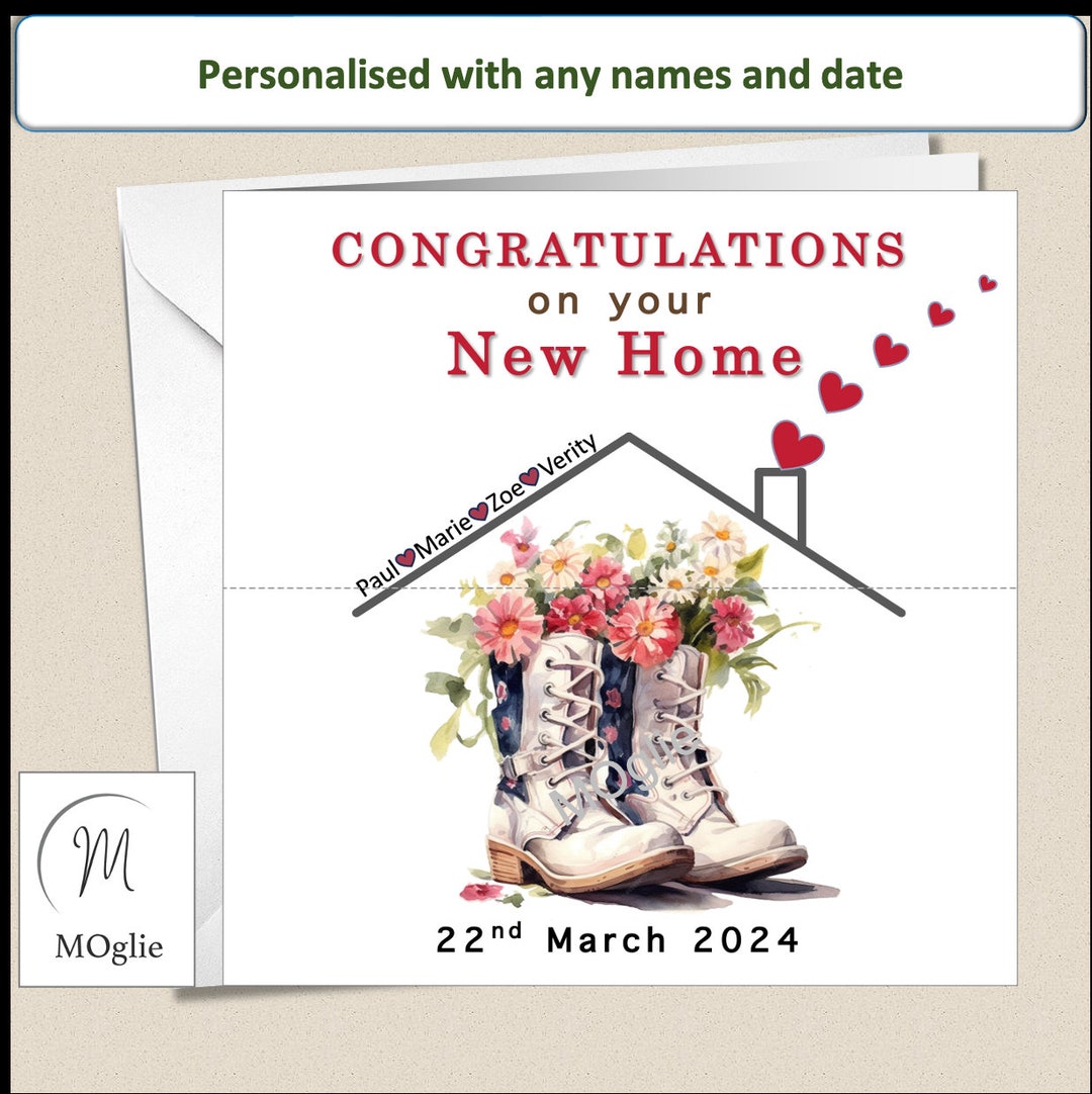 Personalised New Home House Moving Card - Includes Recipient's Names ...
