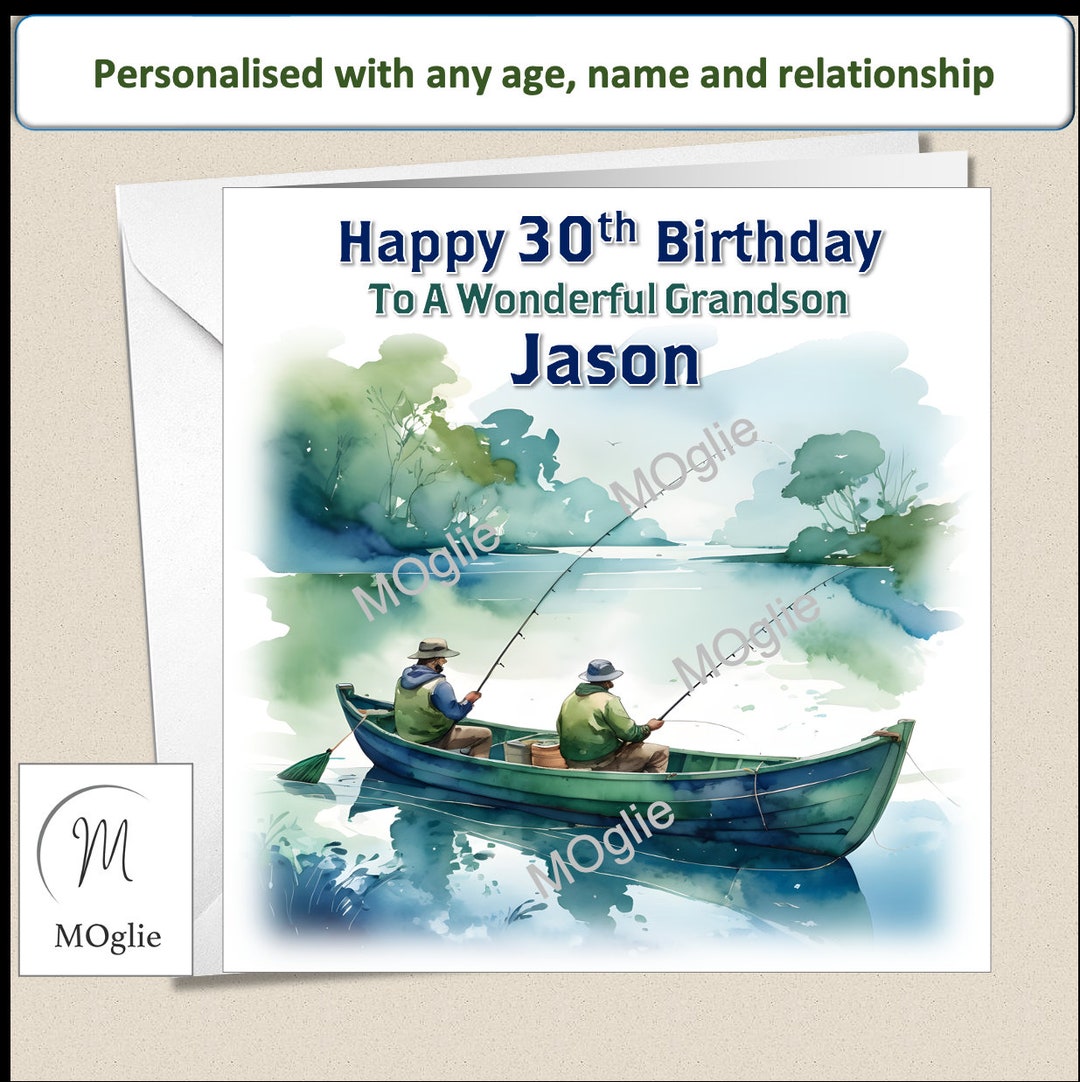 Personalized Fishing Birthday Card: Angling Theme for Him - Etsy