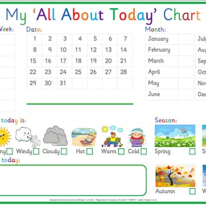 Children's Kids Daily Planner All About Today Chart Organisereyfs SEN ...