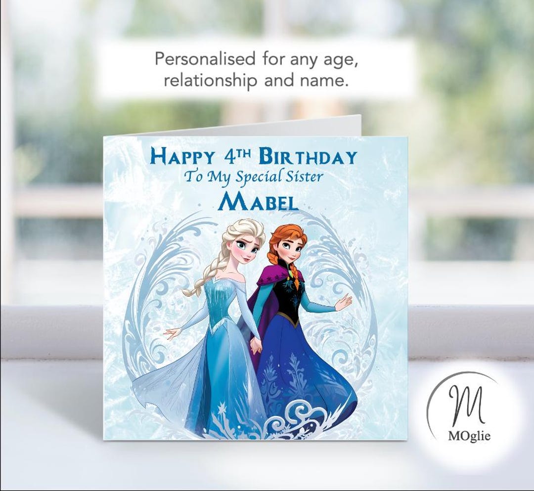 Personalized Frozen Elsa Birthday Card - Any Age, Any Name - Etsy UK
