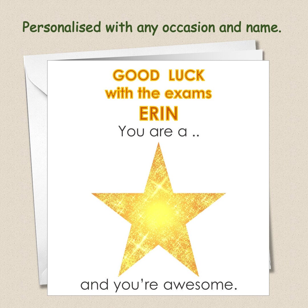Personalized Good Luck Star Card: Any Occasion - Etsy UK