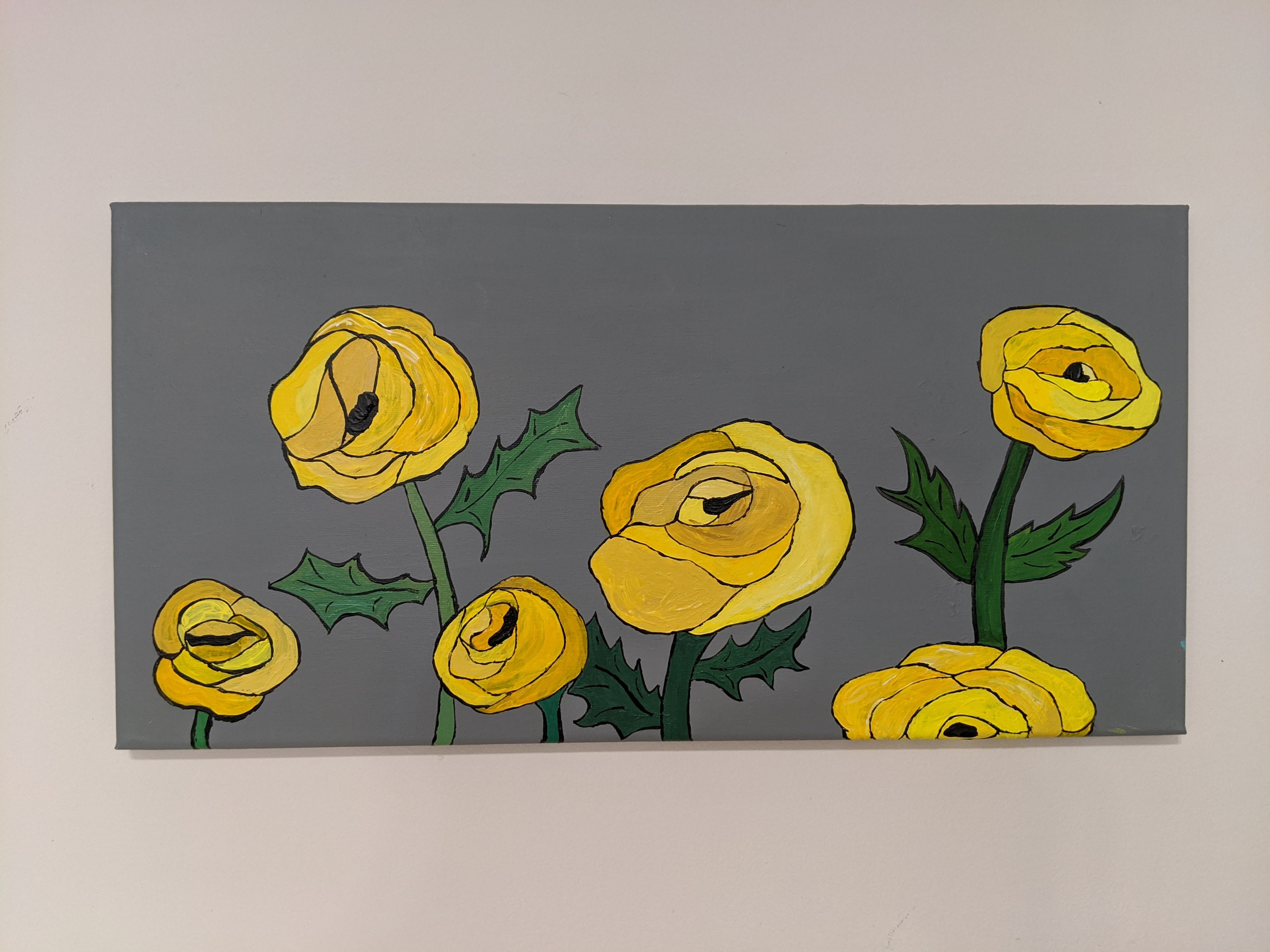 Yellow Roses Acrílico sobre 10 por 20 Lienzos Estirados - Etsy España